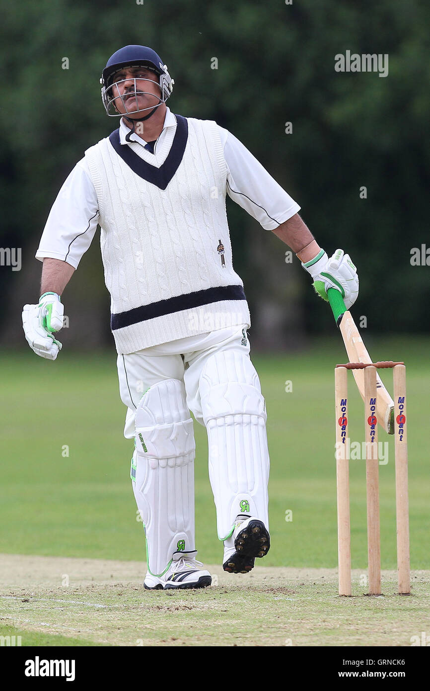 Arshad Ali in batting action for Upminster - Upminster CC vs Brentwood ...