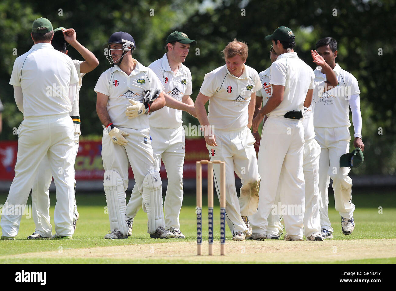 Sarfaraz Ahmed of Harold Wood celebrates the last Wanstead wicket with ...