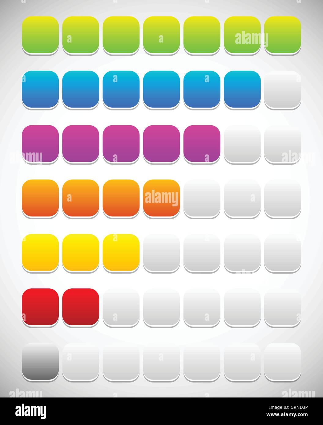 Step, level, progress indicator with 7 units Stock Vector Image & Art ...