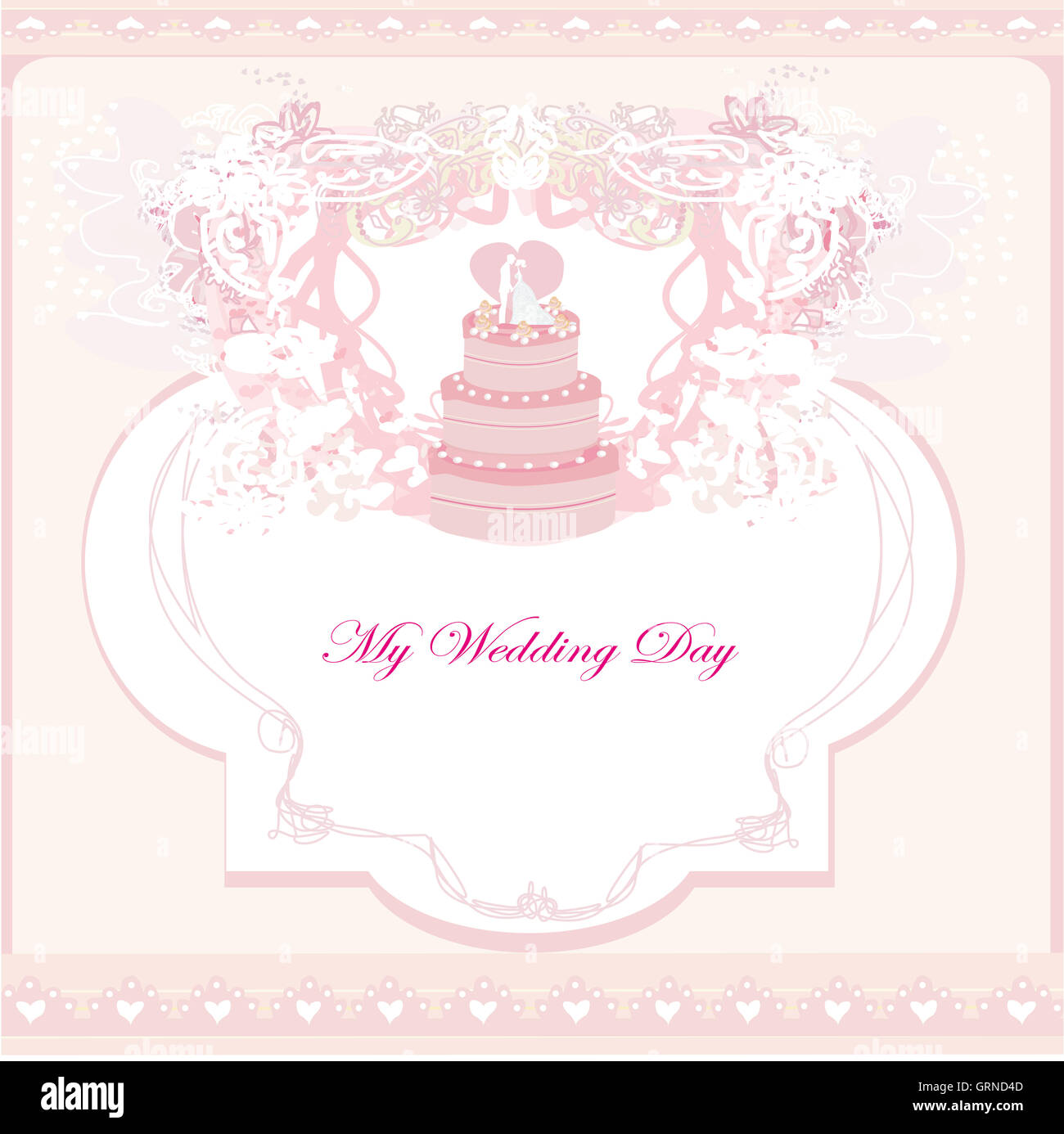 wedding cake card design Stock Photo - Alamy