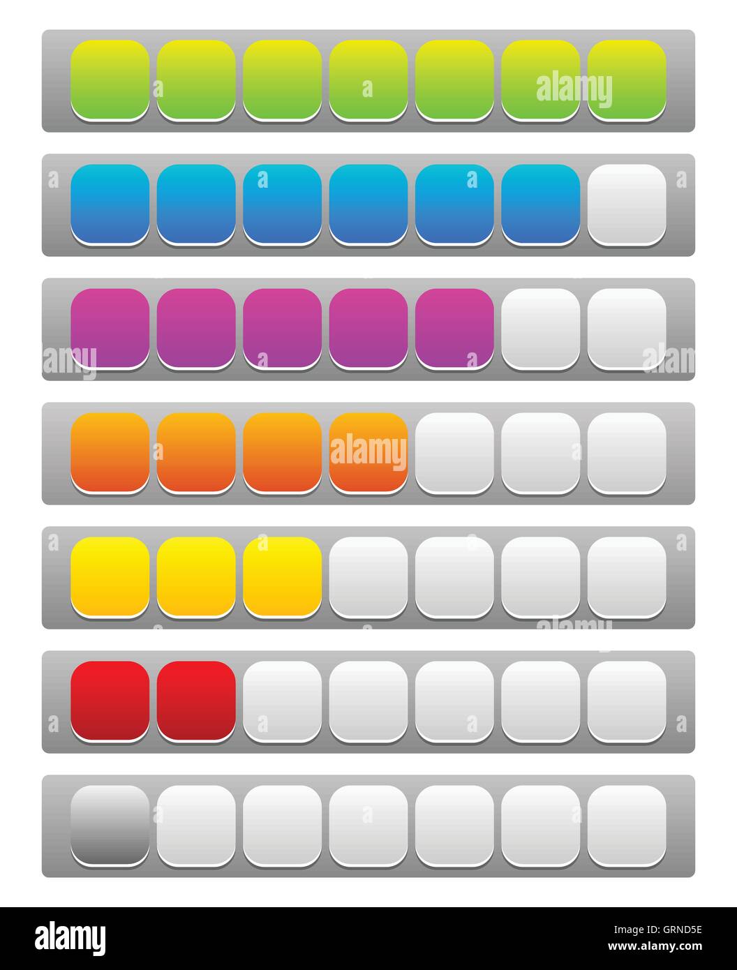 Step, level, progress indicator with 7 units Stock Vector Image & Art ...