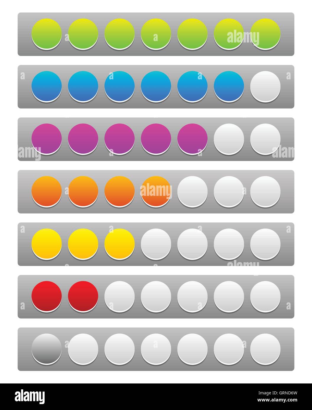 Step, level, progress indicator with 7 units Stock Vector Image & Art - Alamy