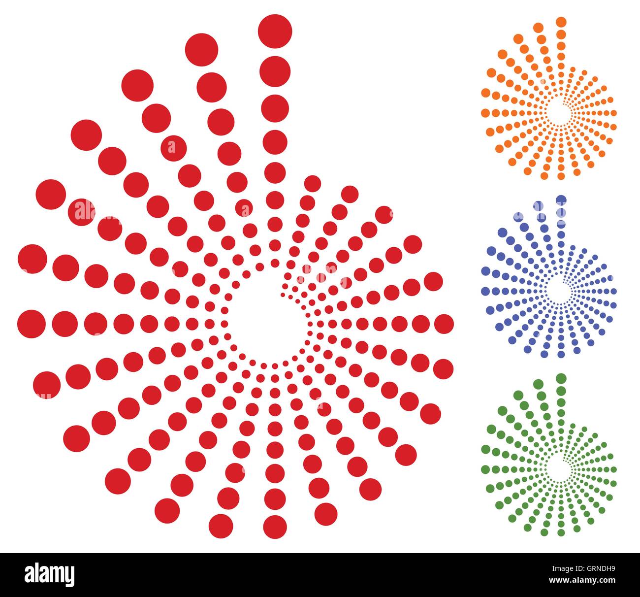 Dots, circles circular motif, element. Radiating, radial dots Stock ...