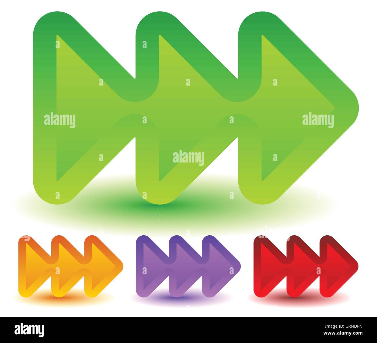 Triple, 3 arrows in more colors. Locate, fast forward, fastness ...