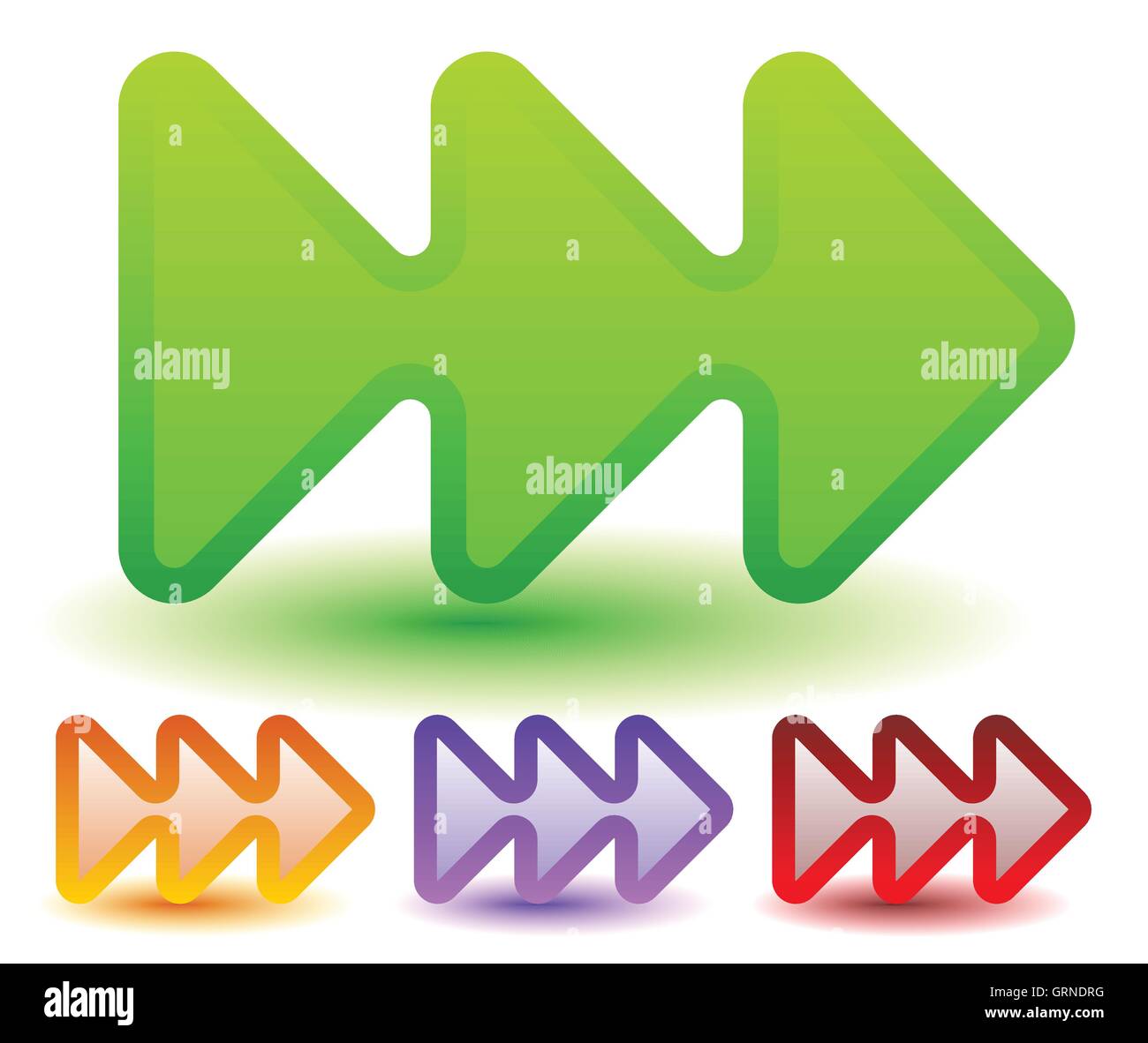 Triple, 3 arrows in more colors. Locate, fast forward, fastness ...