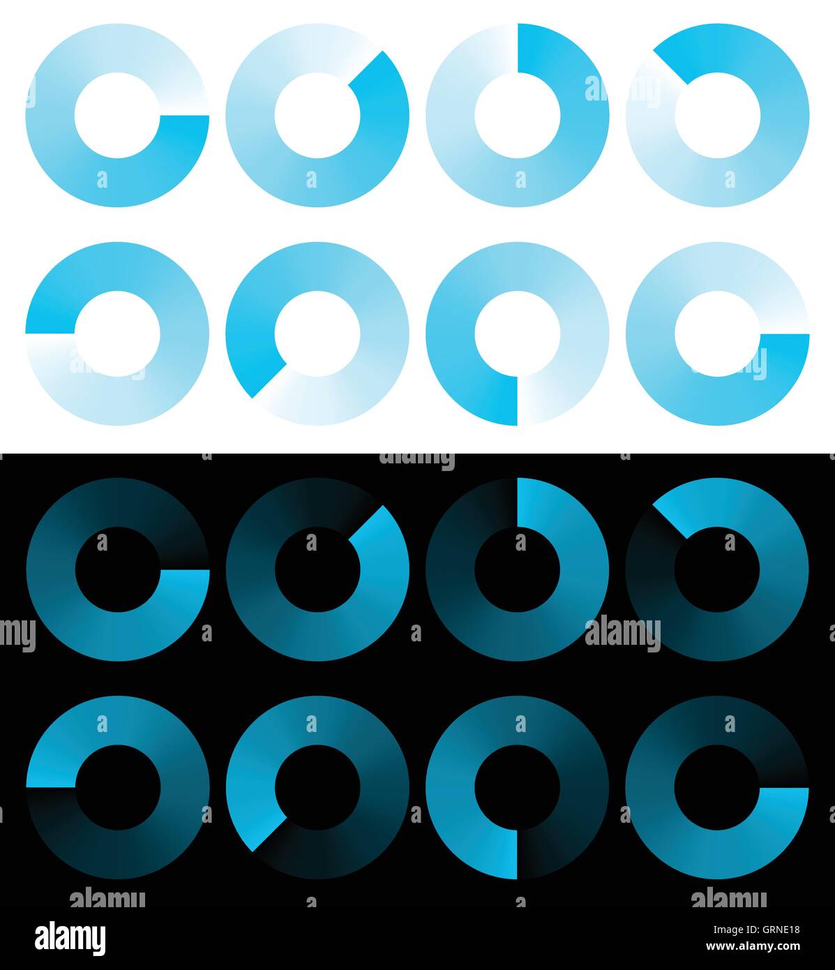 Preloaders, progress, phase indicators, buffer symbols with ...