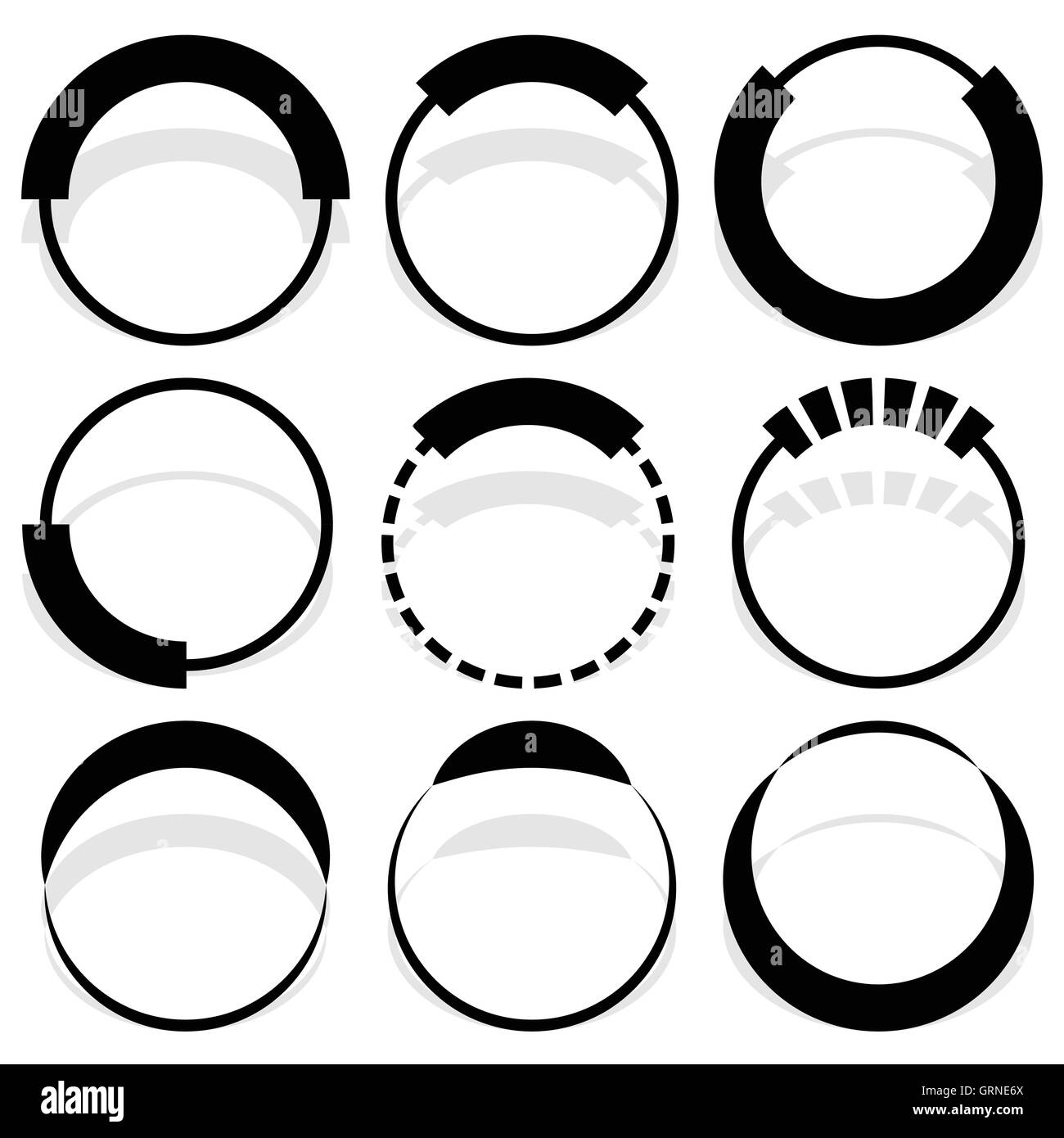 9 circular segmented circle preloader user interface - UI elements Stock Vector Image & Art - Alamy