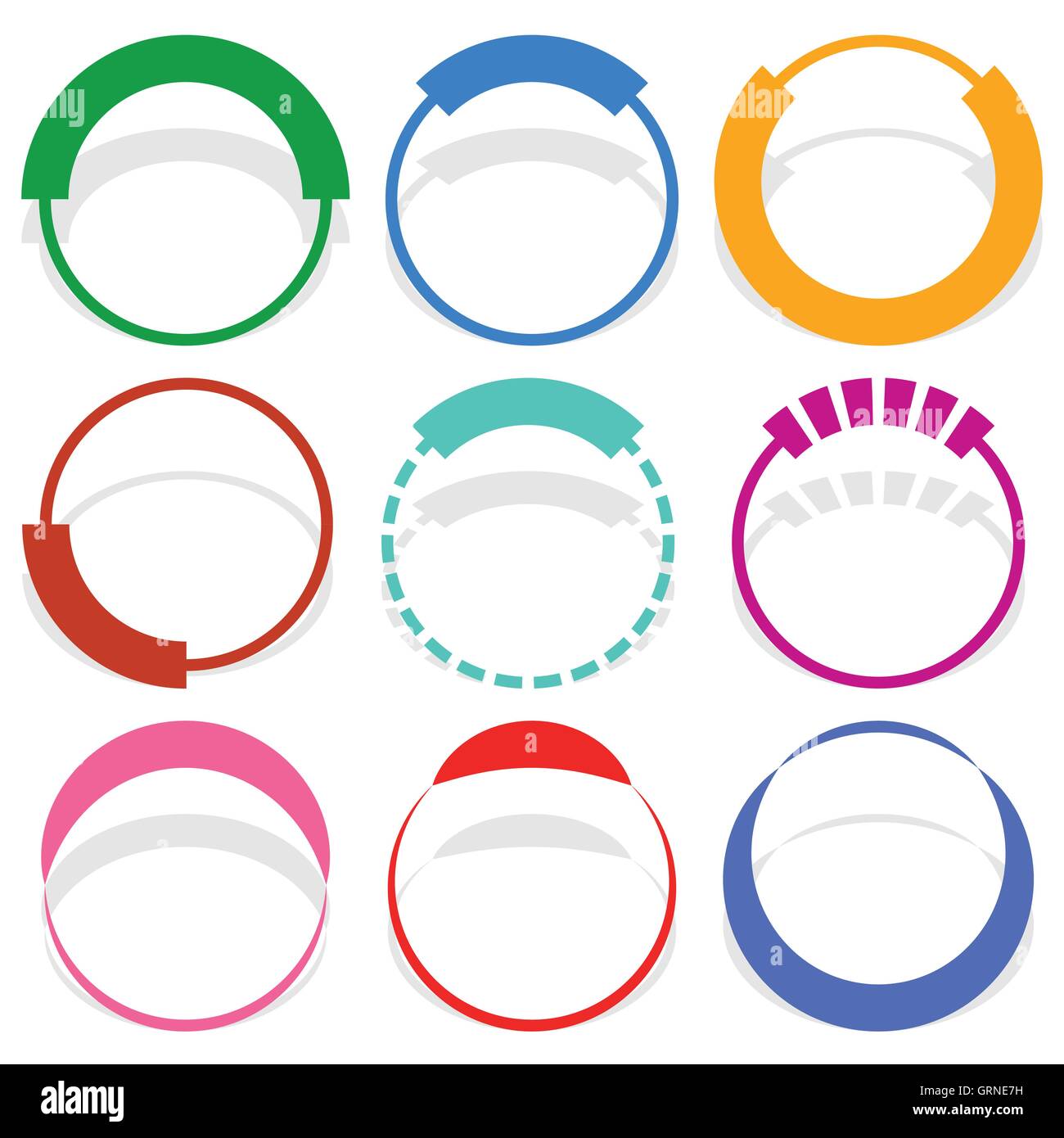 9 circular segmented circle preloader user interface - UI elements Stock Vector Image & Art - Alamy