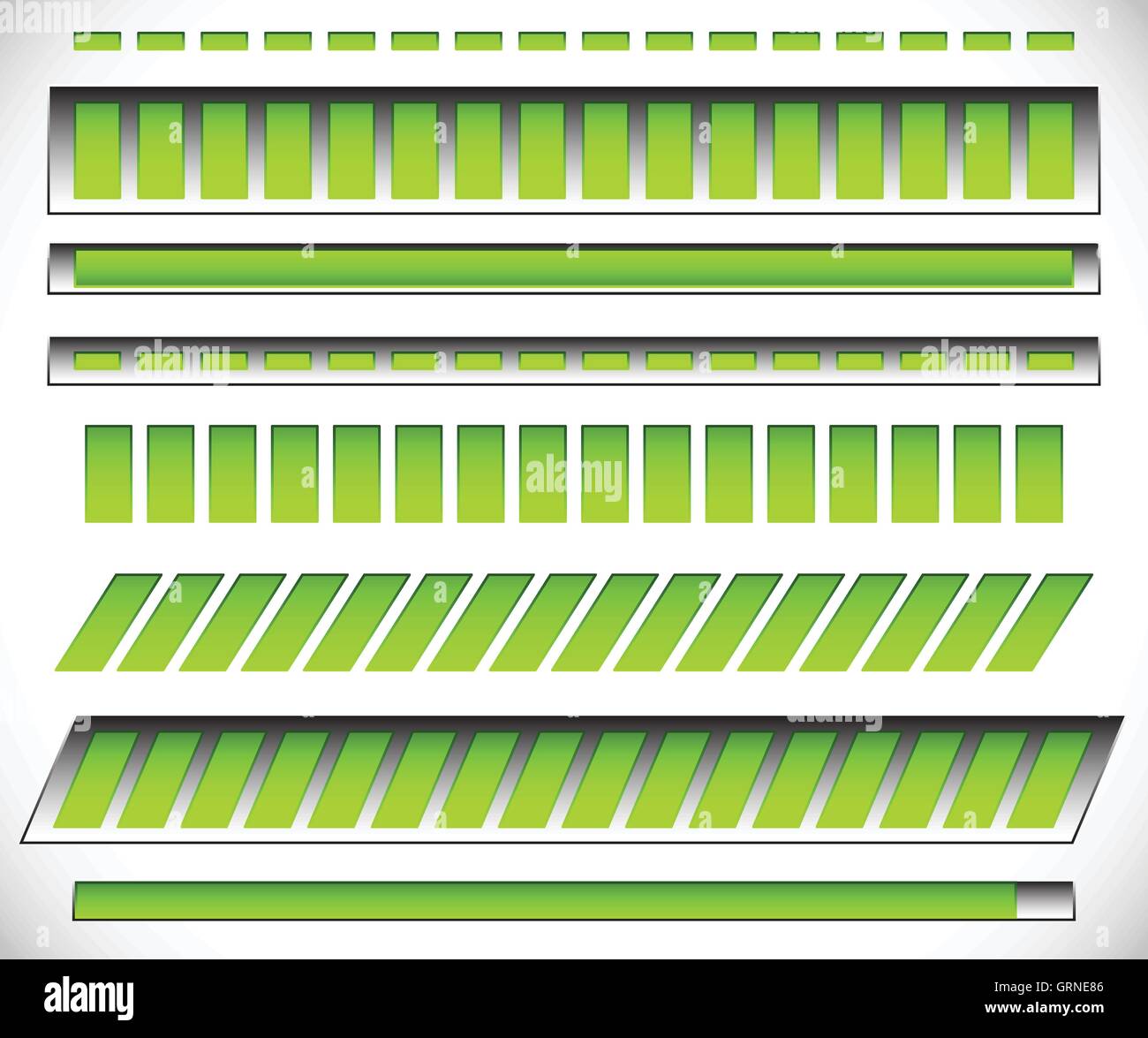 8 different horizontal, level / progress indicators, meters Stock ...