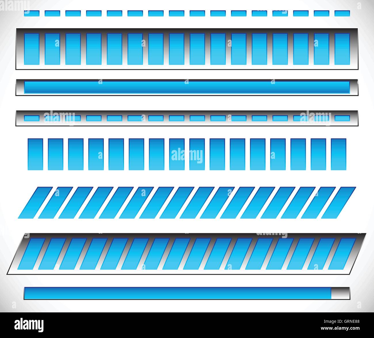 8 different horizontal, level / progress indicators, meters Stock ...