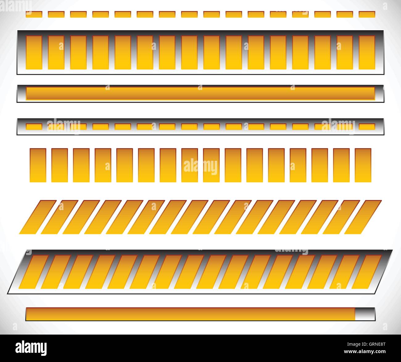 8 different horizontal, level / progress indicators, meters Stock ...