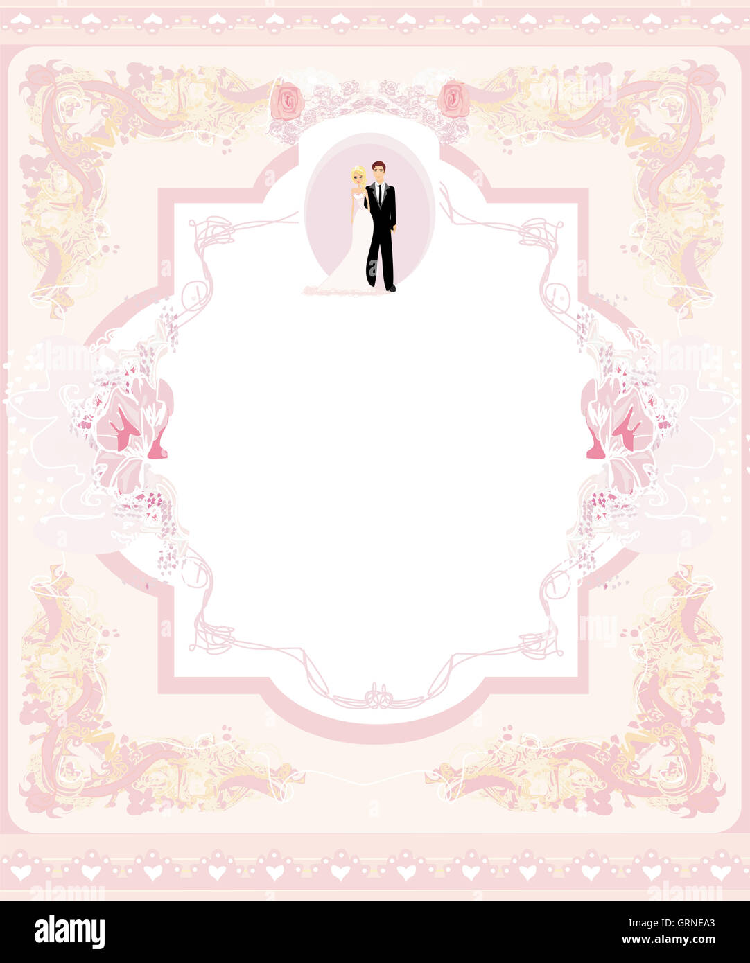 stylish wedding invitation card with vintage ornament background Stock ...