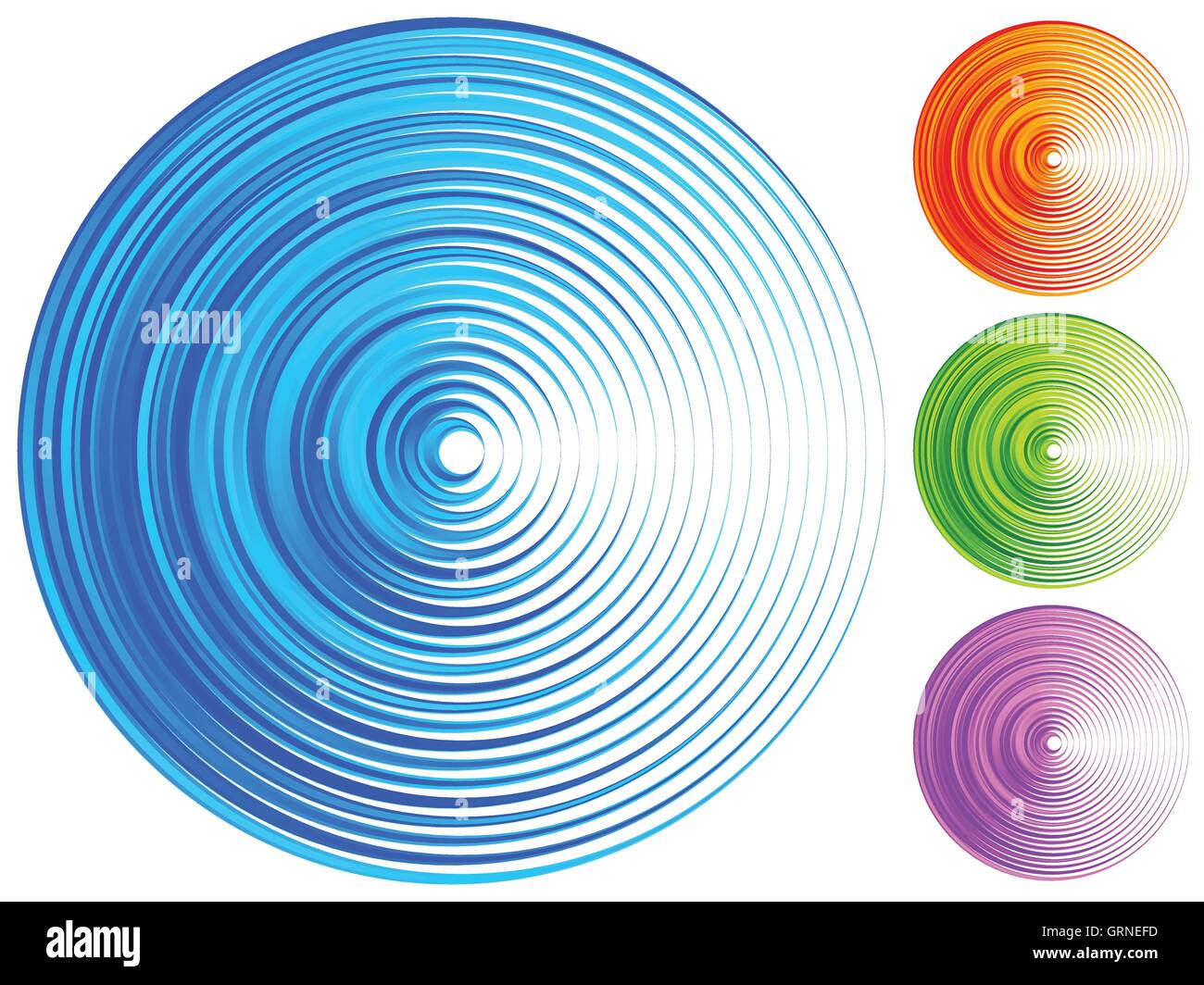 Colorful concentric circle elements. 4 bright, vivid, vibrant colors ... Colorful concentric circle elements. 4 bright, vivid, vibrant colors ...