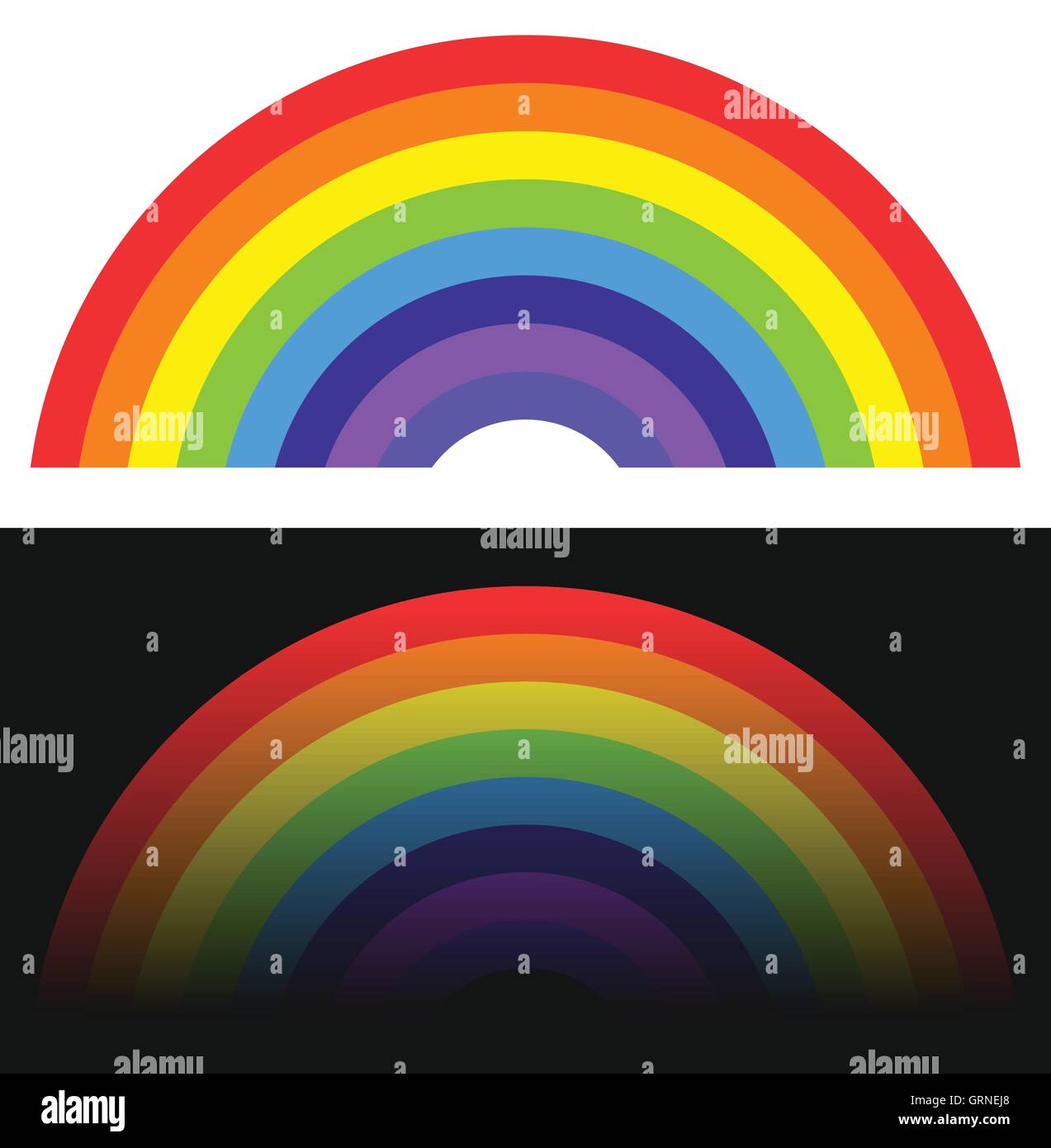 Rainbow shape / element with normal and fading version Stock Vector ...