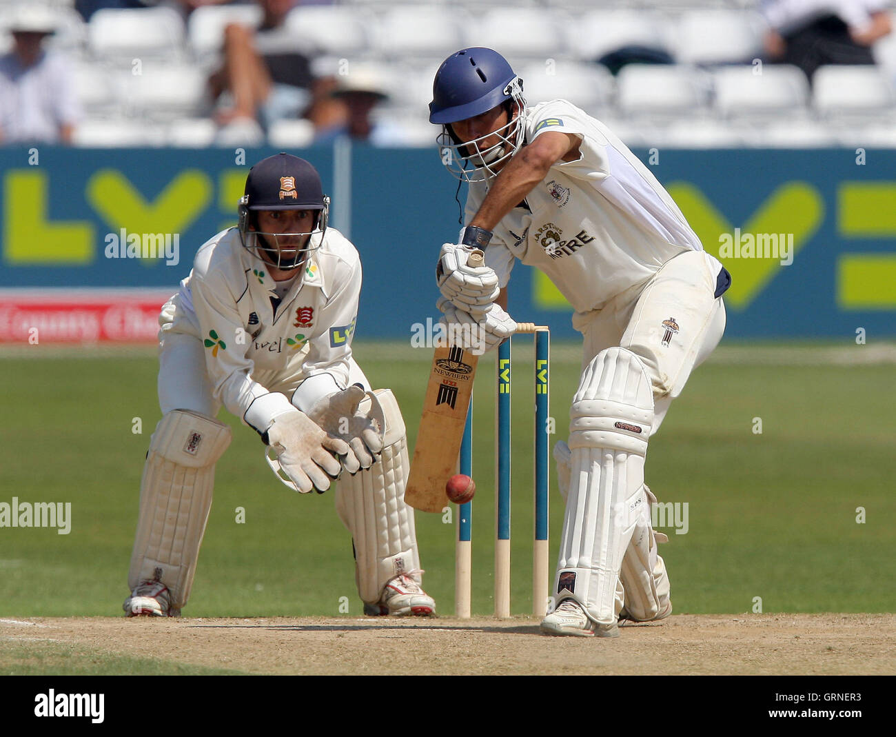 Kadeer Ali in batting action for Glos as James Foster keeps wicket for ...