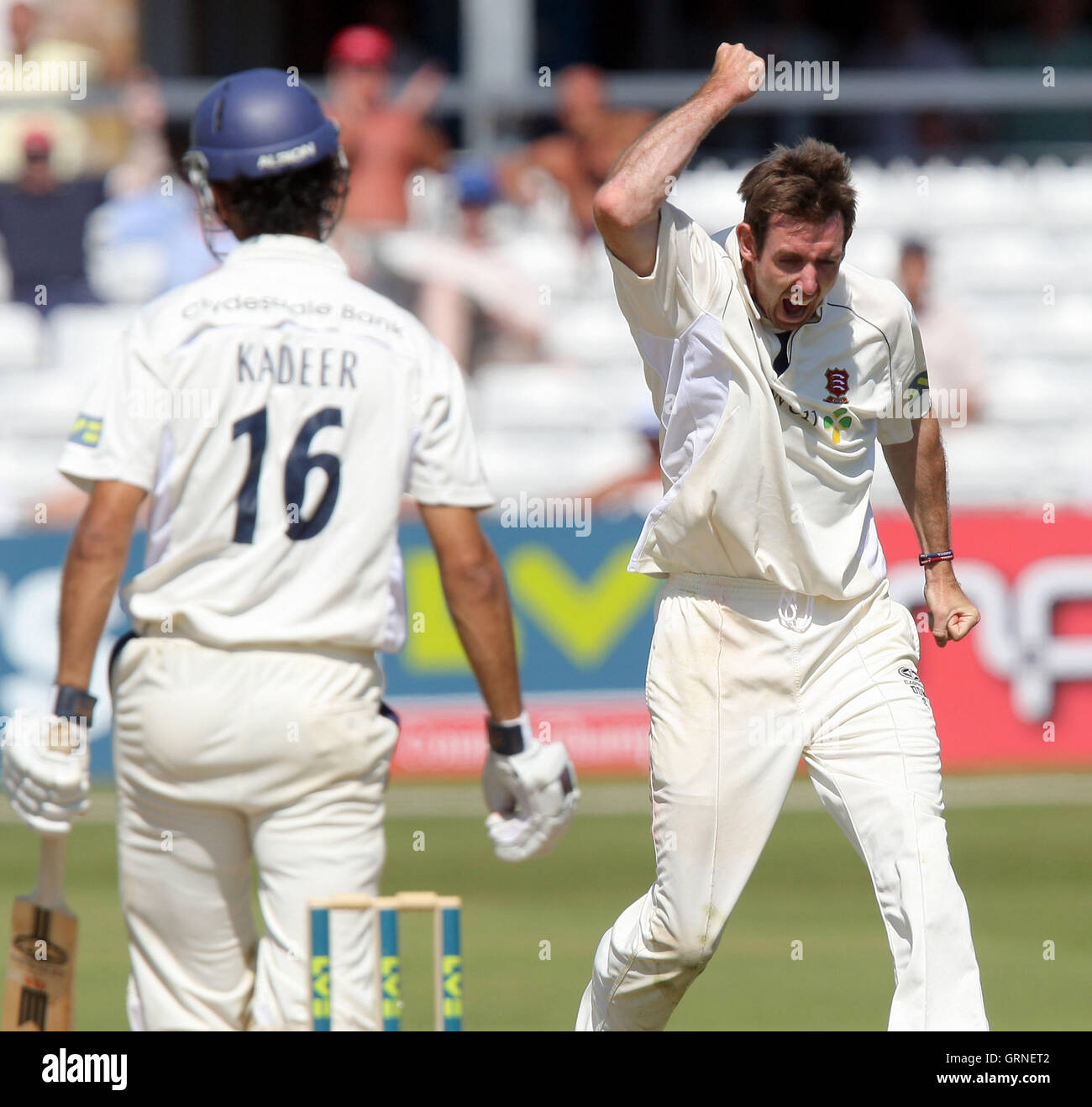 David Masters of Essex celebrates the wicket of Kadeer Ali - Essex CCC ...