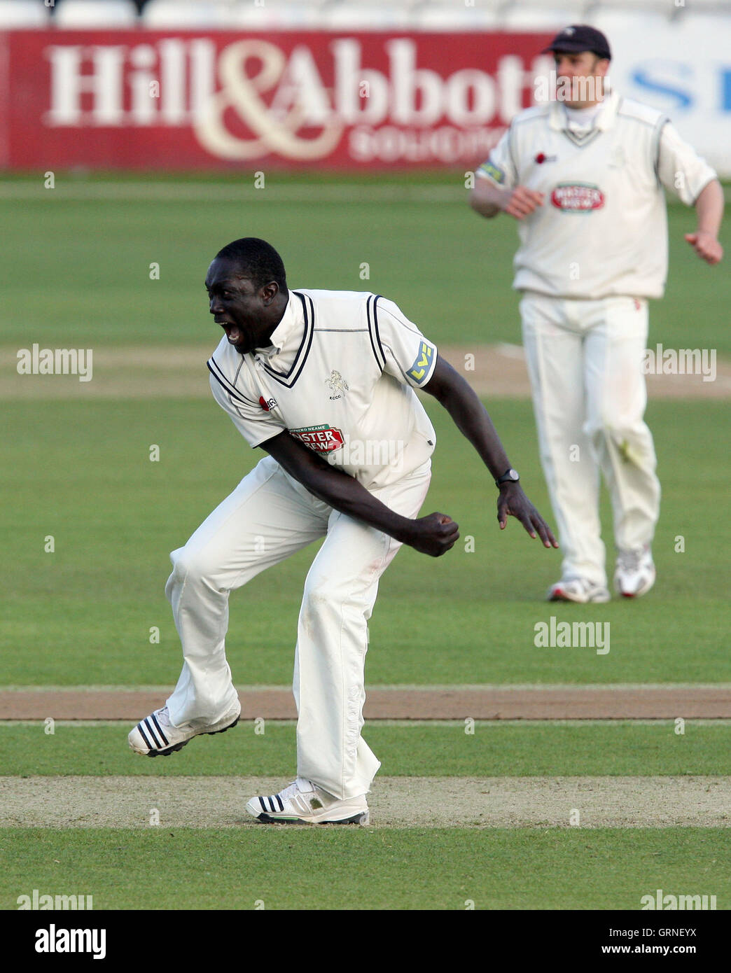 Rob Joseph of Kent celebrates the wicket of Matt Walker, lbw - Essex ...