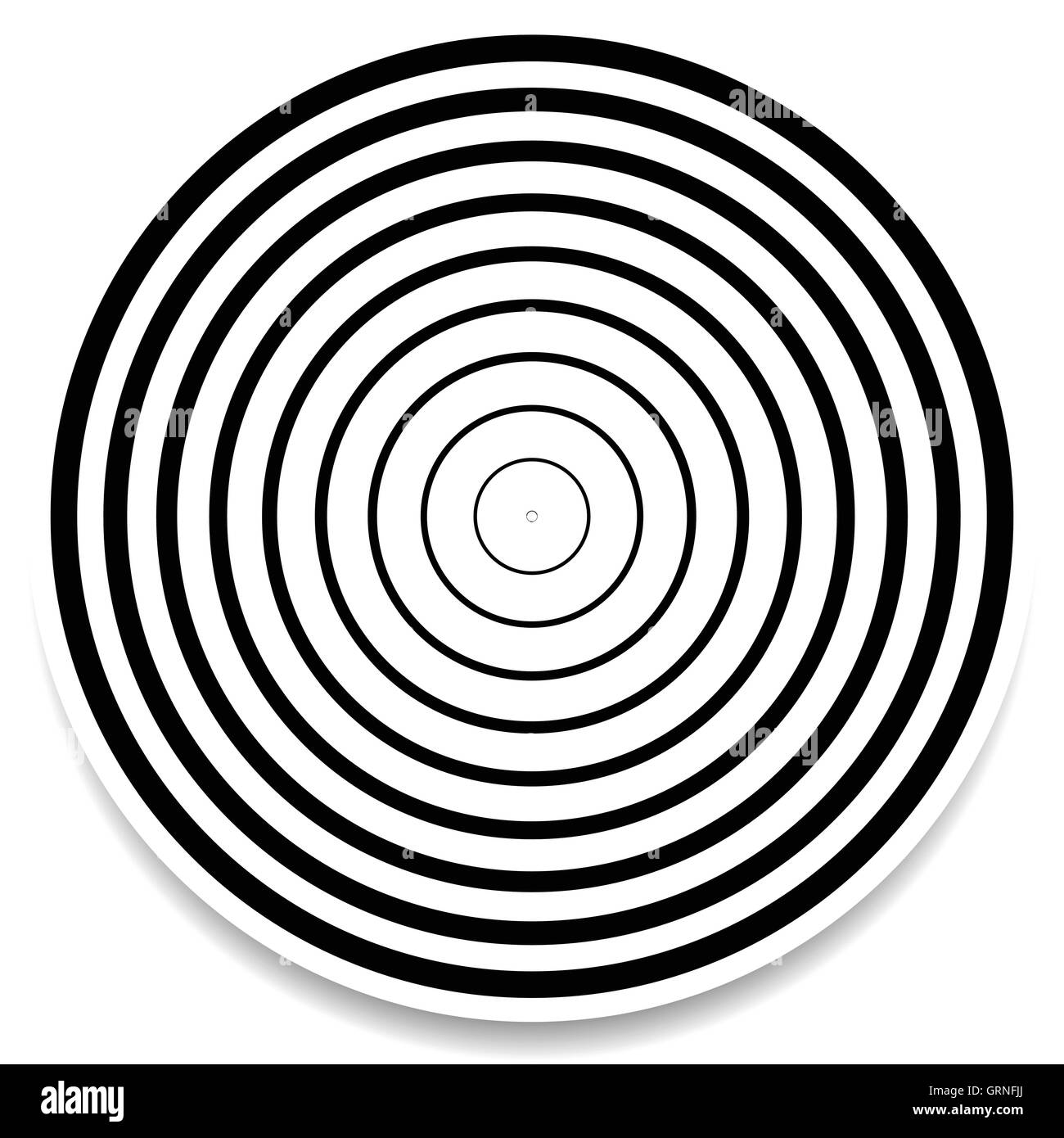 Concentric circles, rings abstract geometric element. Ripple, impact ...