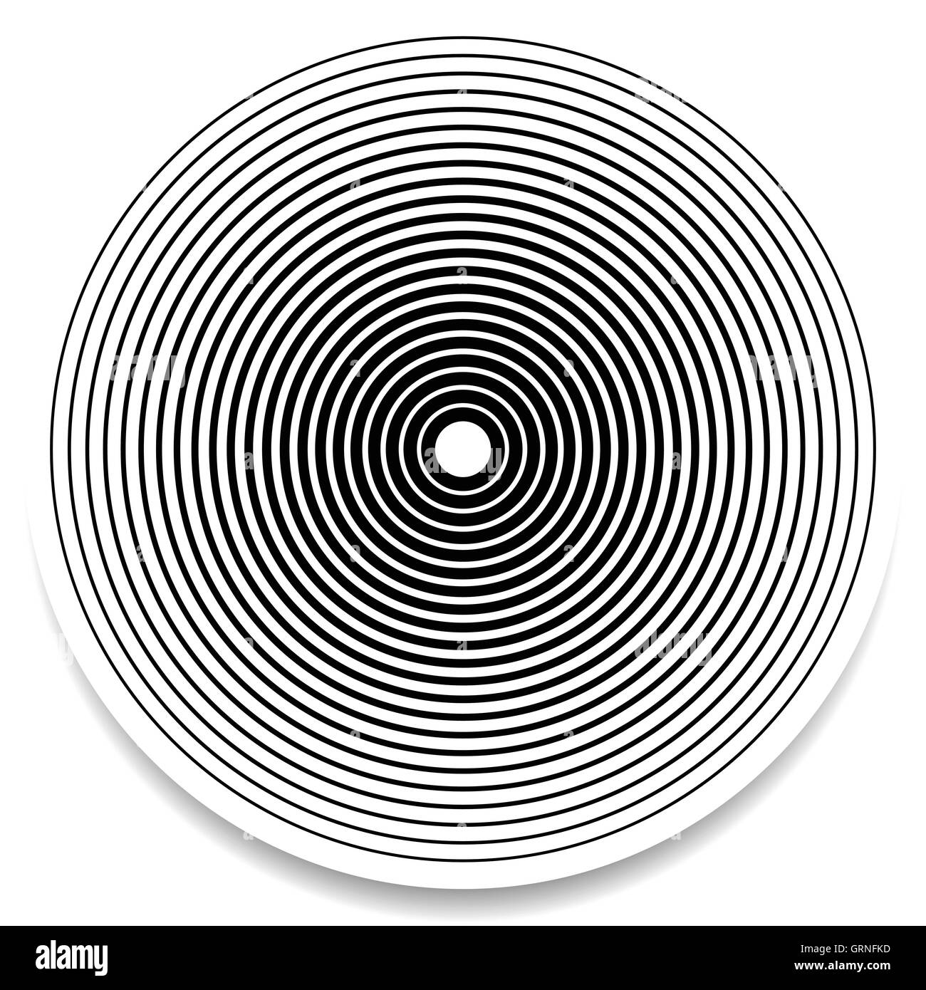 Concentric circles, rings abstract geometric element. Ripple, impact ...