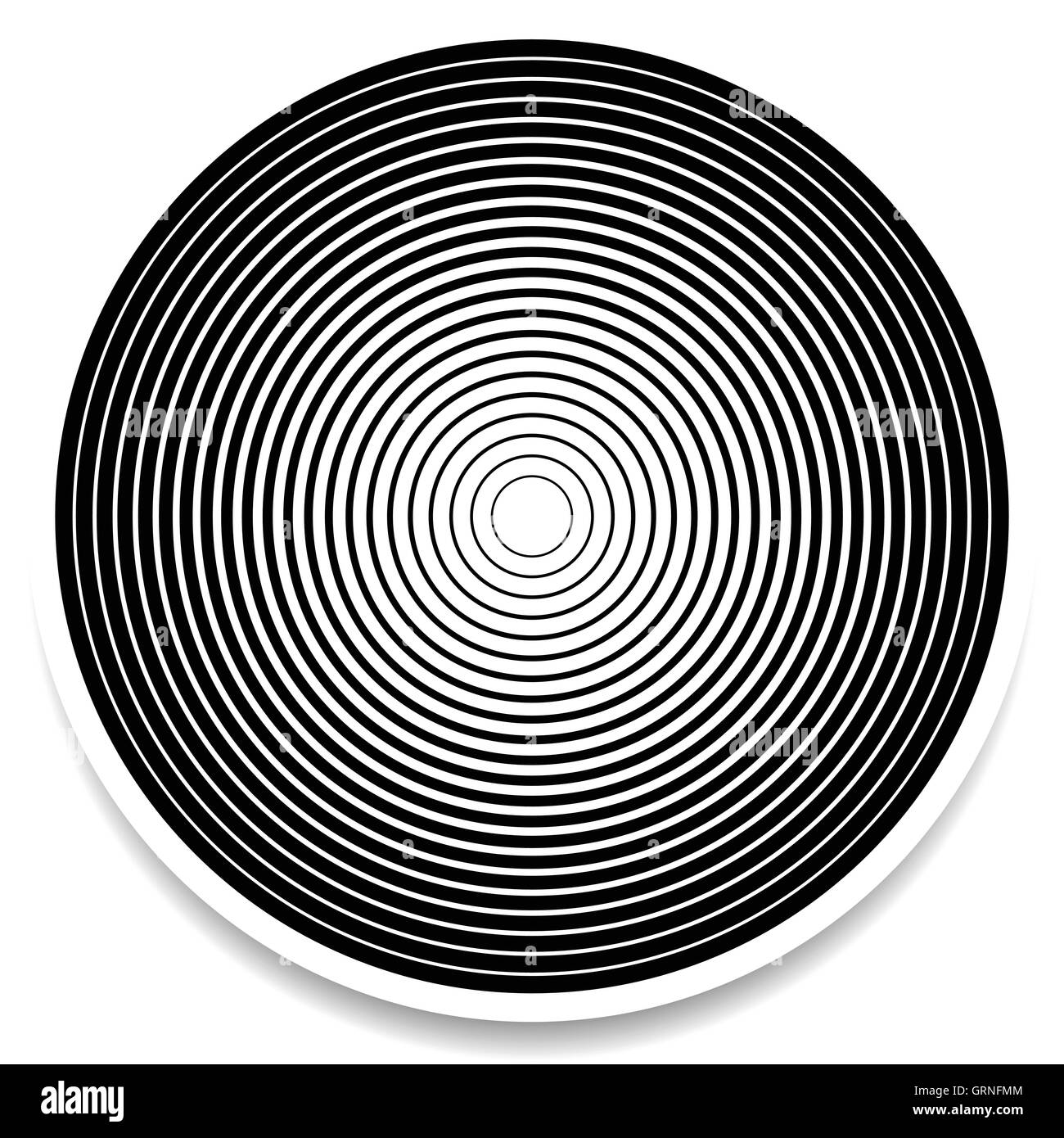 Concentric circles, rings abstract geometric element. Ripple, impact ...