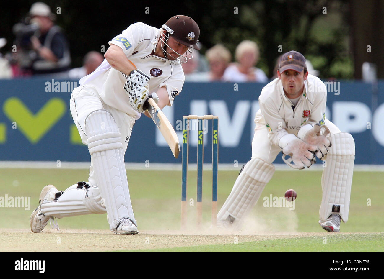 Century-maker Chris Schofield in batting action for Surrey as James ...