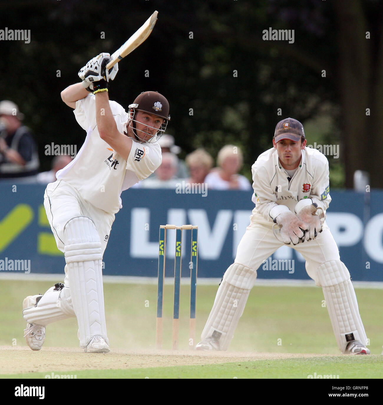 Century-maker Chris Schofield in batting action for Surrey as James ...