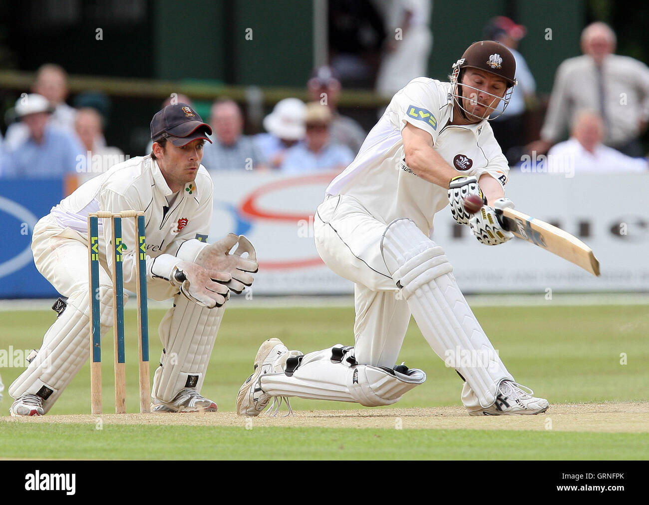 Century-maker Chris Schofield in batting action for Surrey as James ...
