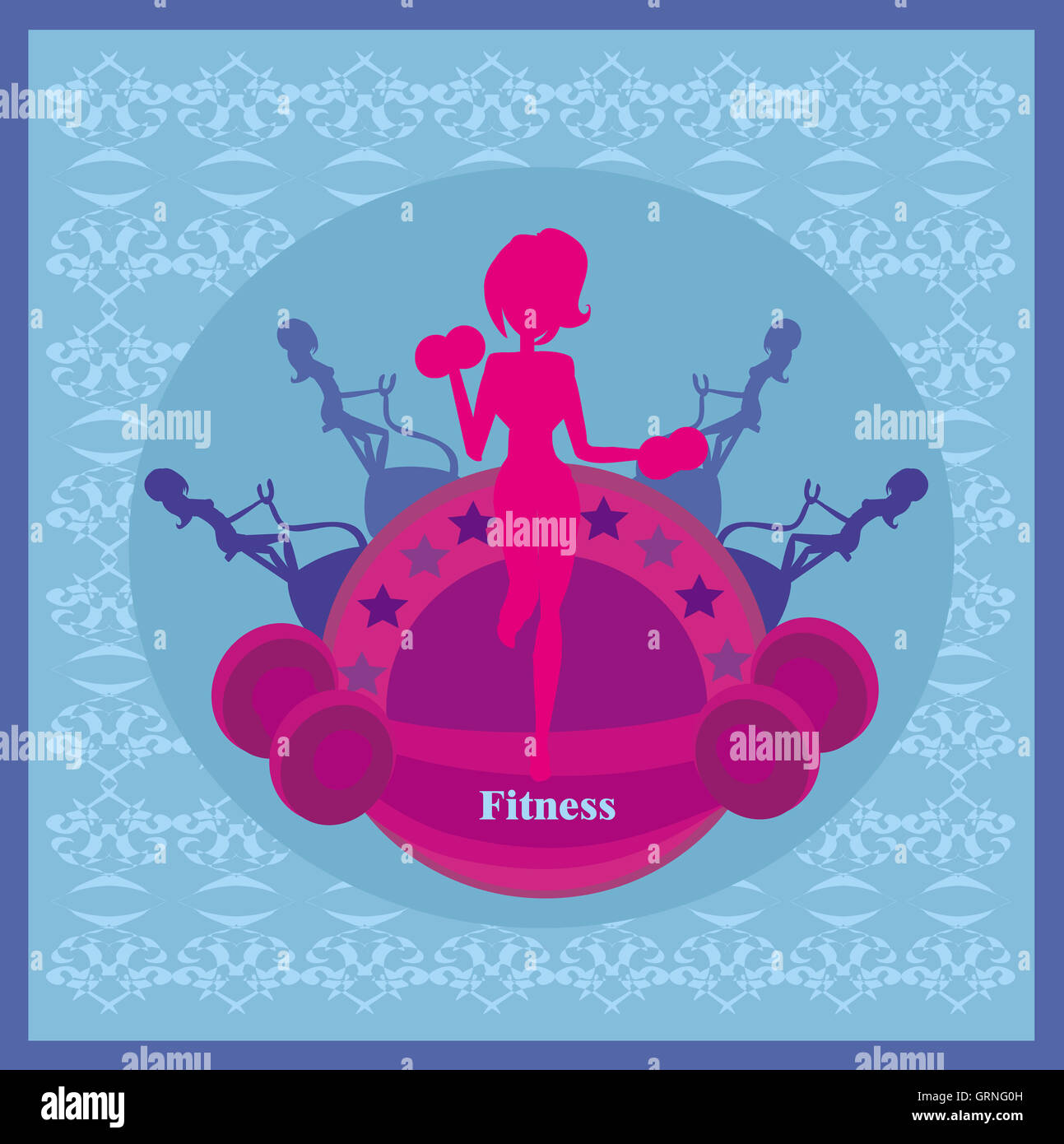 Abstract fitness girl training card Stock Photo - Alamy