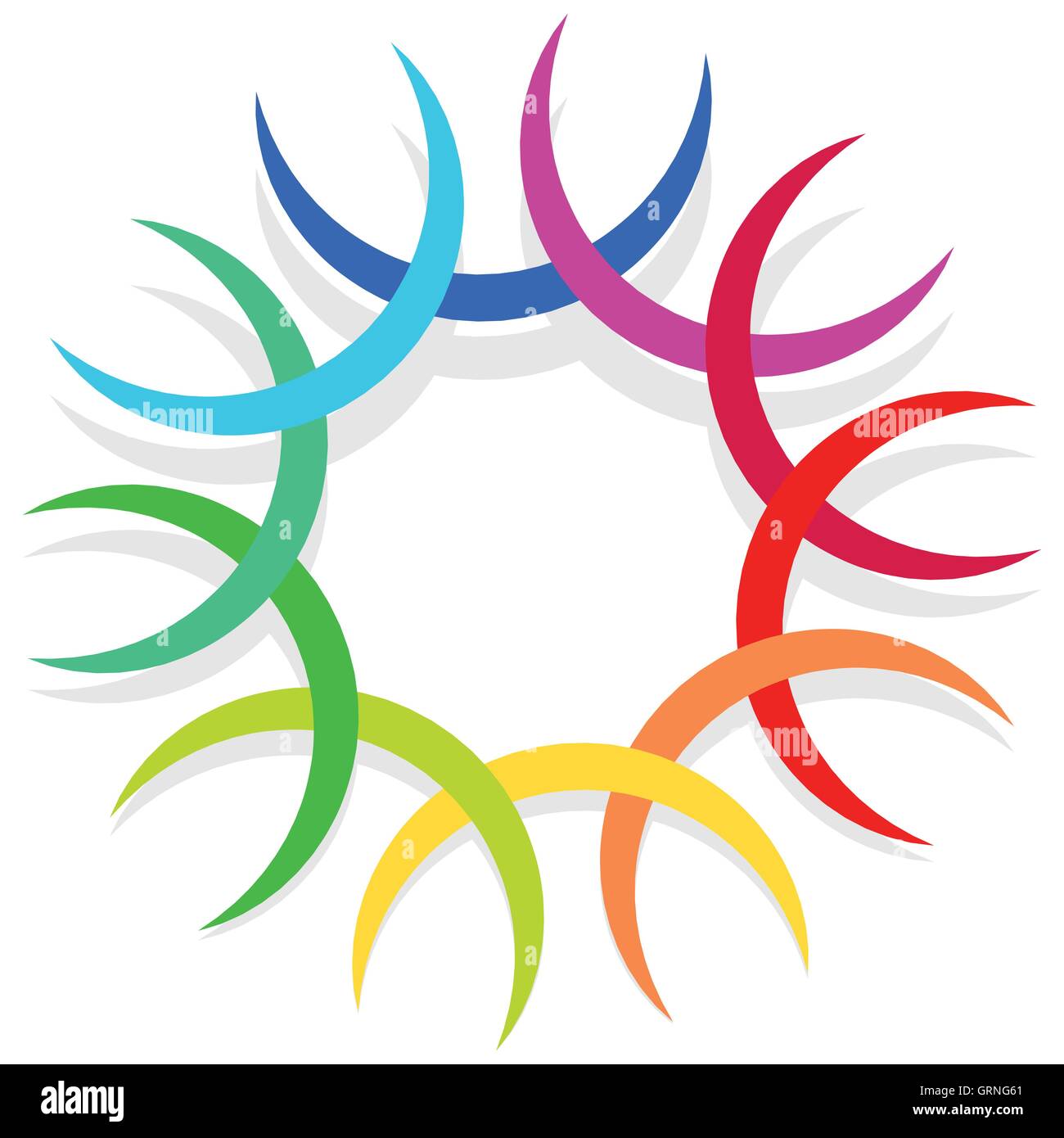 Colorful spirally design element, abstract geometric motif, symbol ...