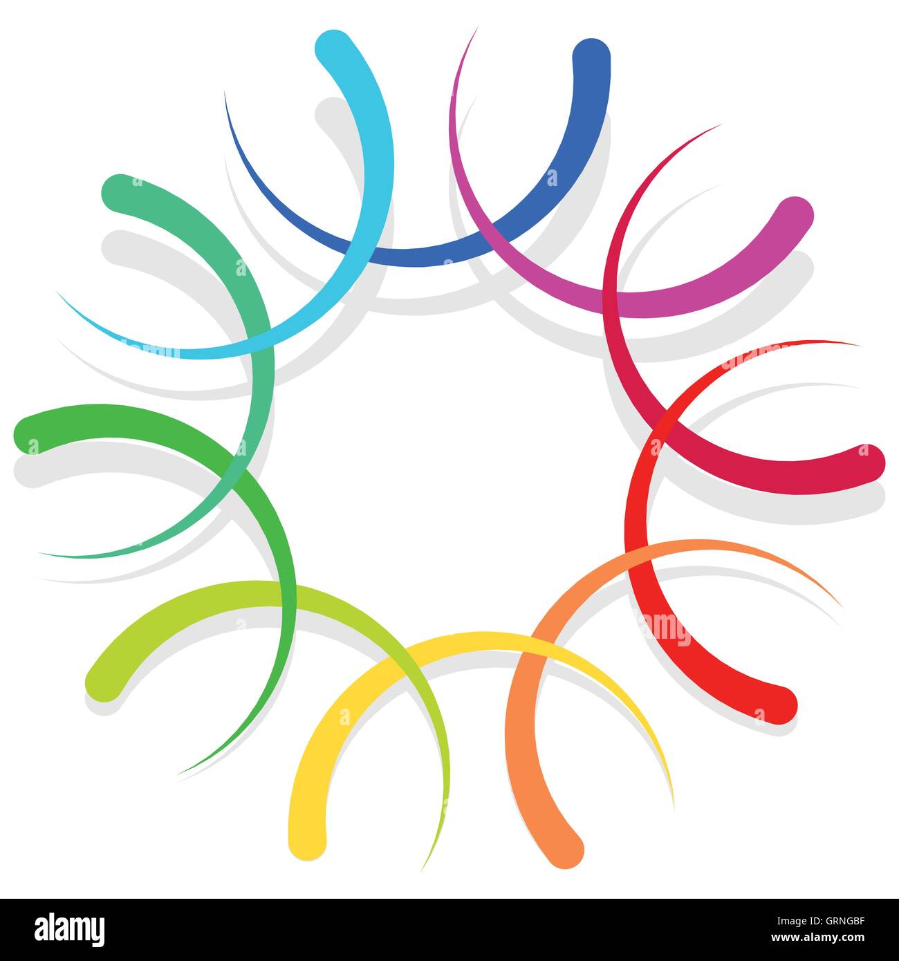 Colorful spirally design element, abstract geometric motif, symbol ...