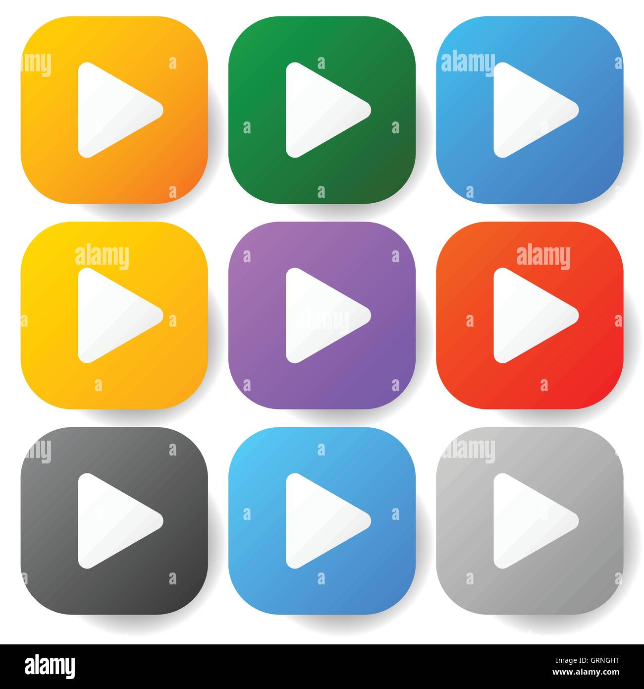 Modern flat play buttons with smooth gradients Stock Vector Image & Art ...
