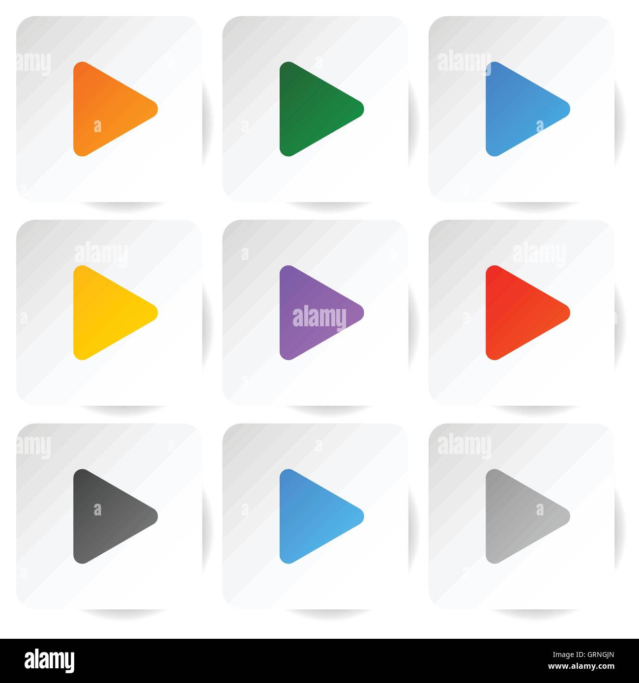 Modern flat play buttons with smooth gradients Stock Vector Image & Art ...