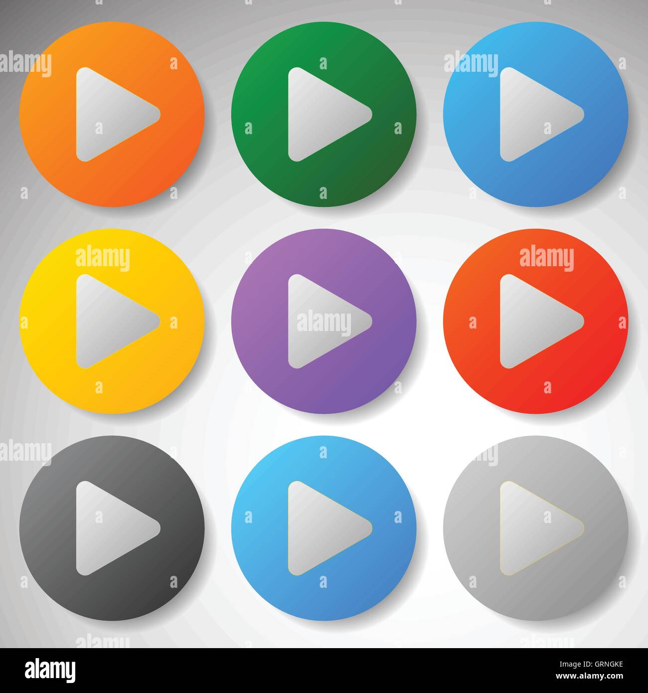 Modern flat play buttons with smooth gradients Stock Vector Image & Art ...