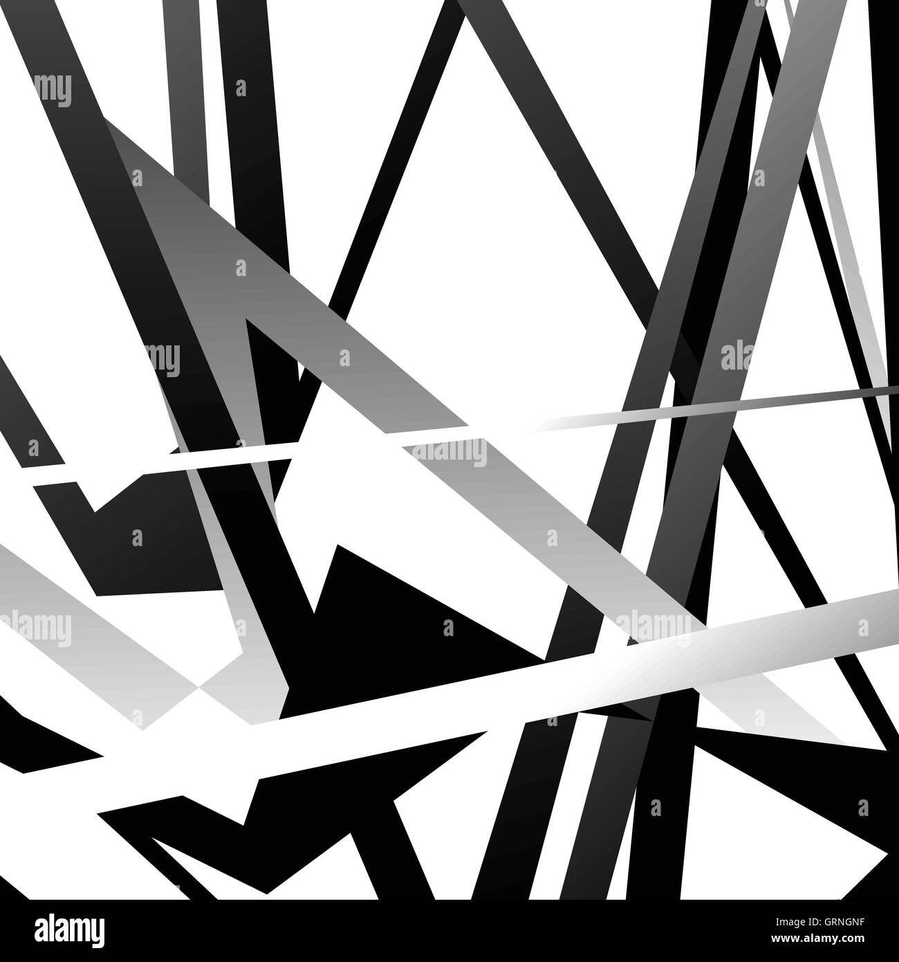 Abstract geometric black and white pattern, texture with overlapping ...