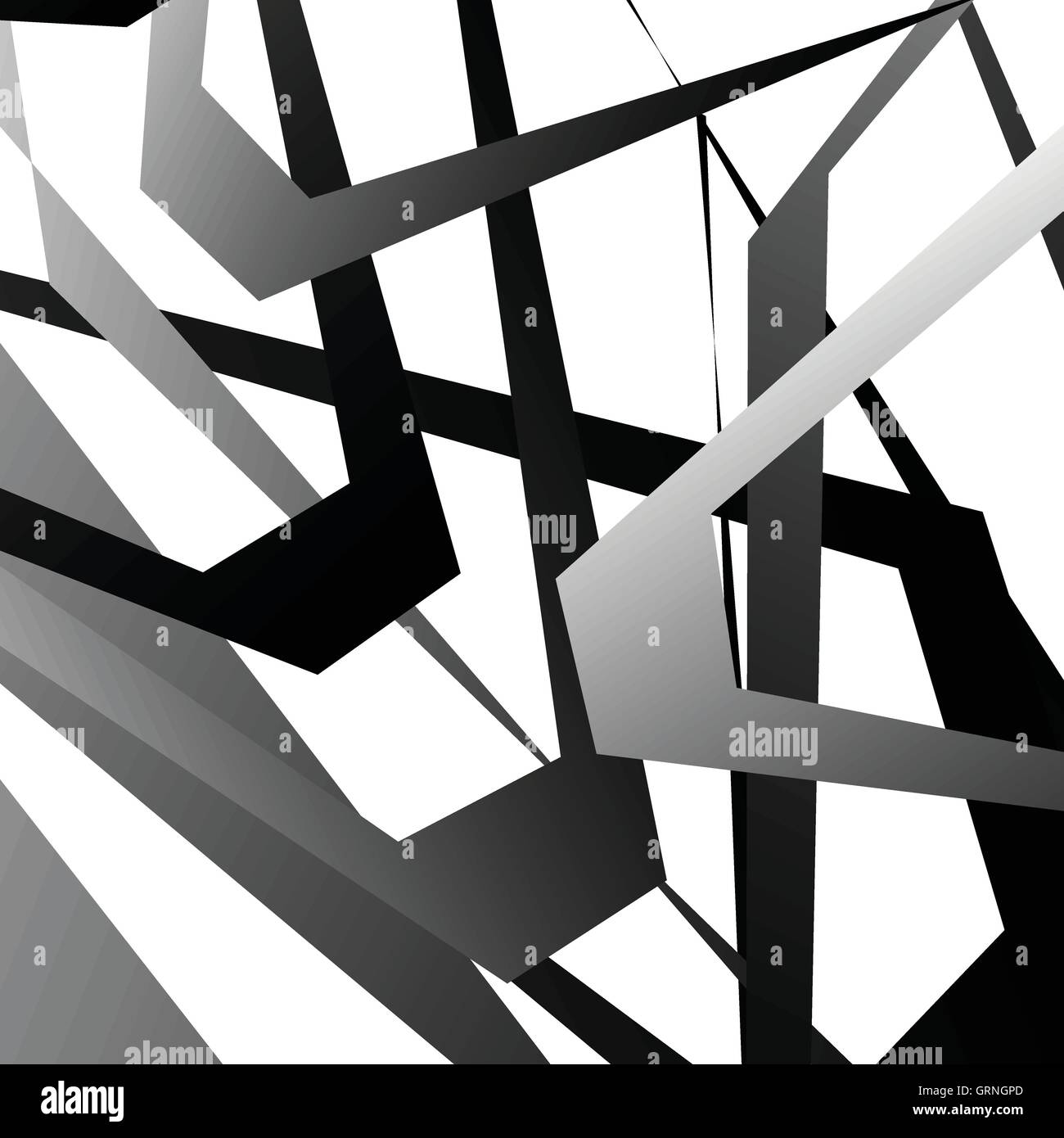 Abstract geometric black and white pattern, texture with overlapping ...