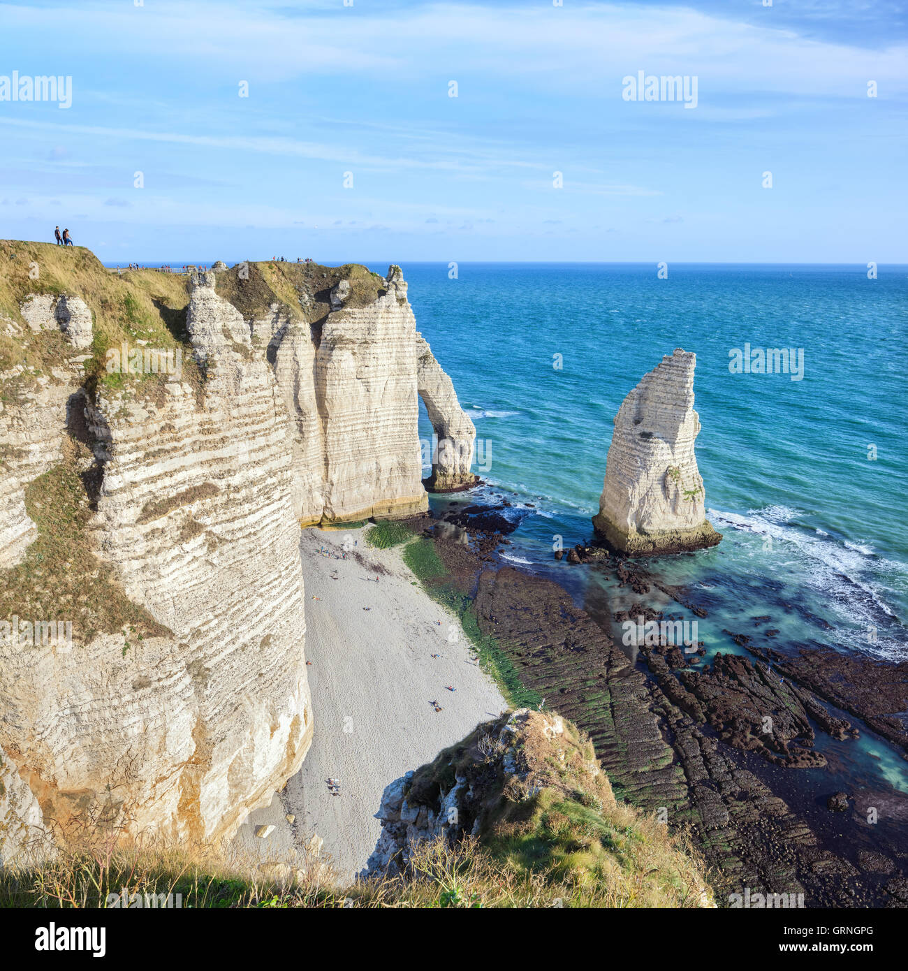 famouse Etretat arch rock, France Stock Photo - Alamy