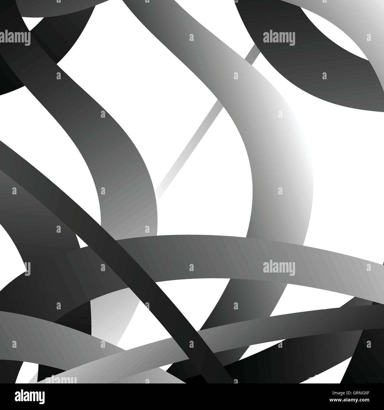 Overlapping random curved lines / shapes grayscale geometric pattern ...