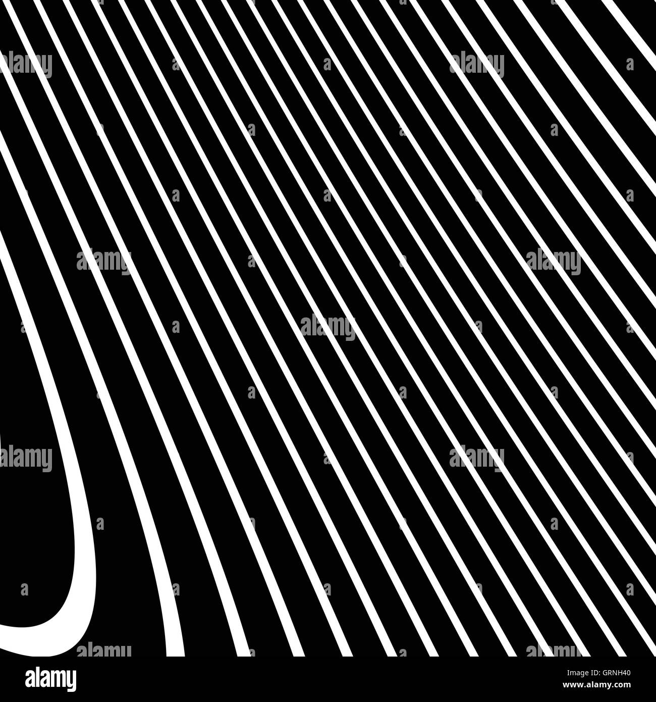 Distorted, warped lines geometric monochrome pattern. Black and white ...