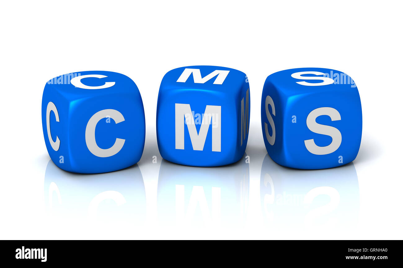 cms cubes concept illustration Stock Photo - Alamy