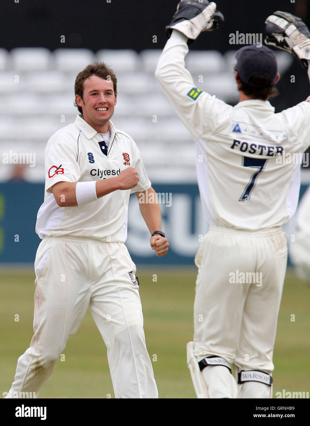 Antonio Palldino of Essex celebrates the wicket of Ed Joyce - Essex CCC ...