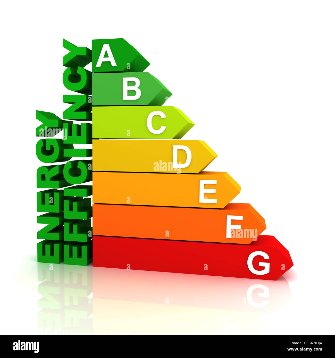 energy efficiency bar chart concept illustration Stock Photo - Alamy