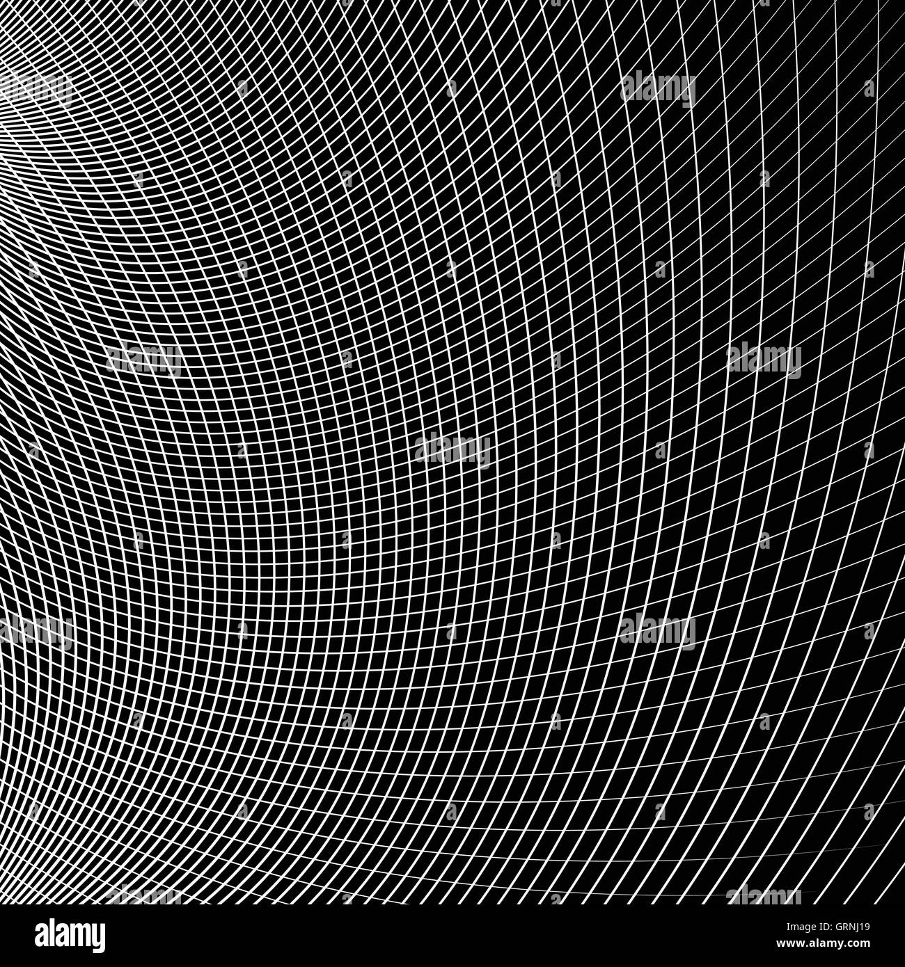 Grid - mesh of dynamic curved lines. Abstract geometric pattern ...