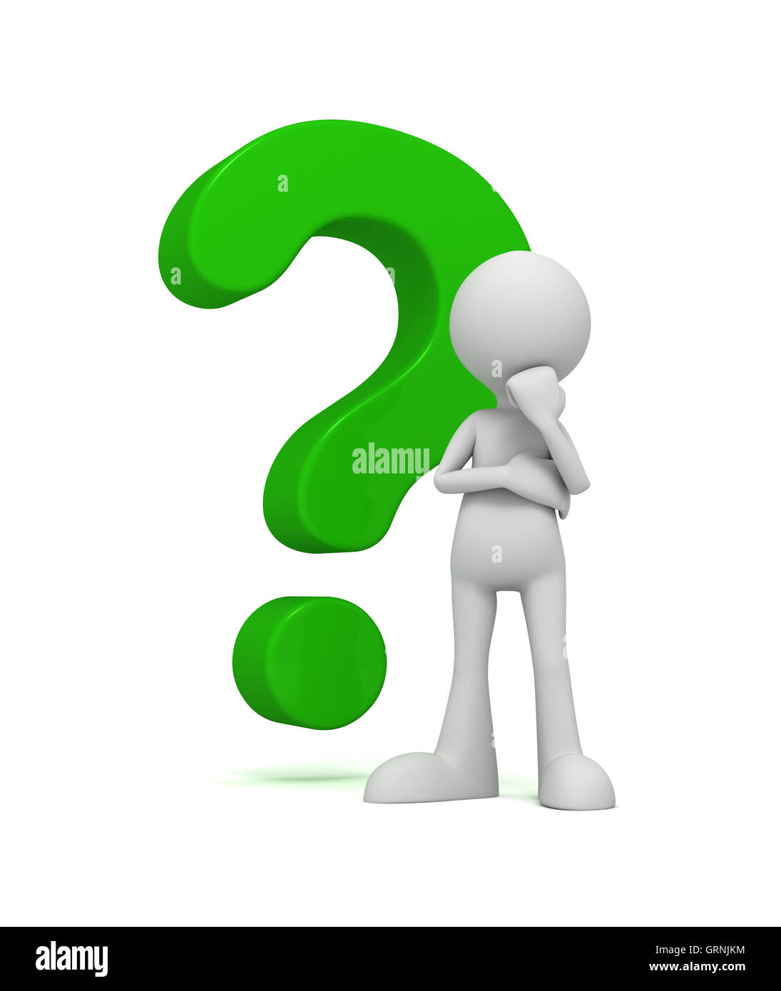 question mark and man concept illustration Stock Photo - Alamy