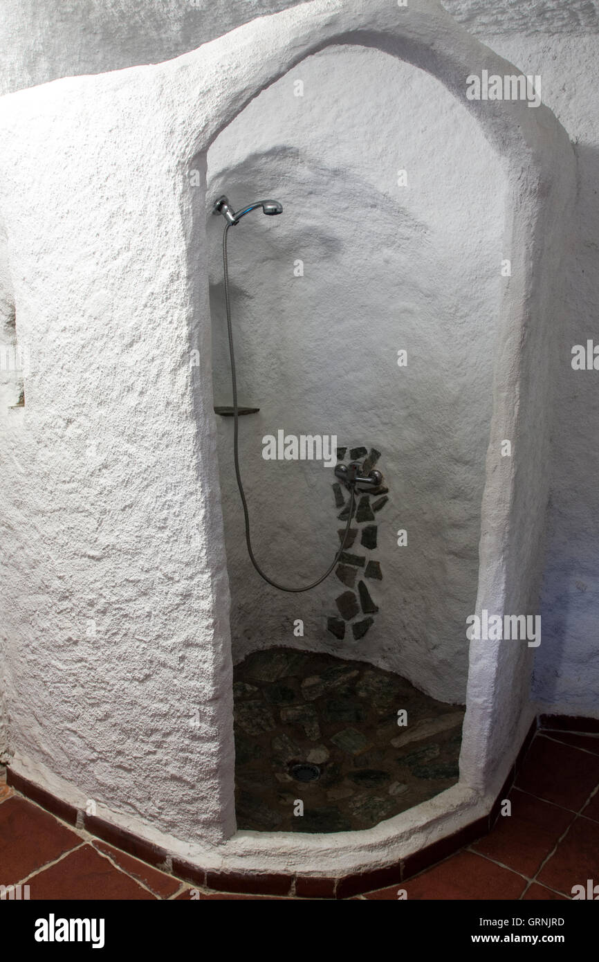 Cave bathroom in Spain Stock Photo - Alamy