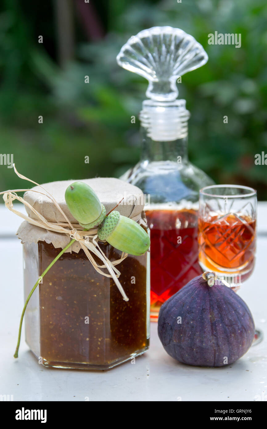 fig jam and liqueur Stock Photo - Alamy