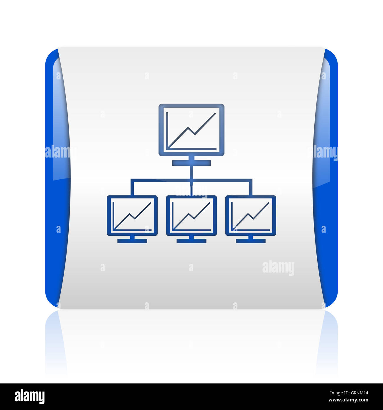 network blue square web glossy icon Stock Photo - Alamy