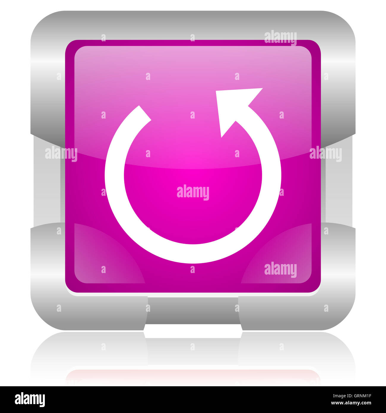 rotate pink square web glossy icon Stock Photo - Alamy