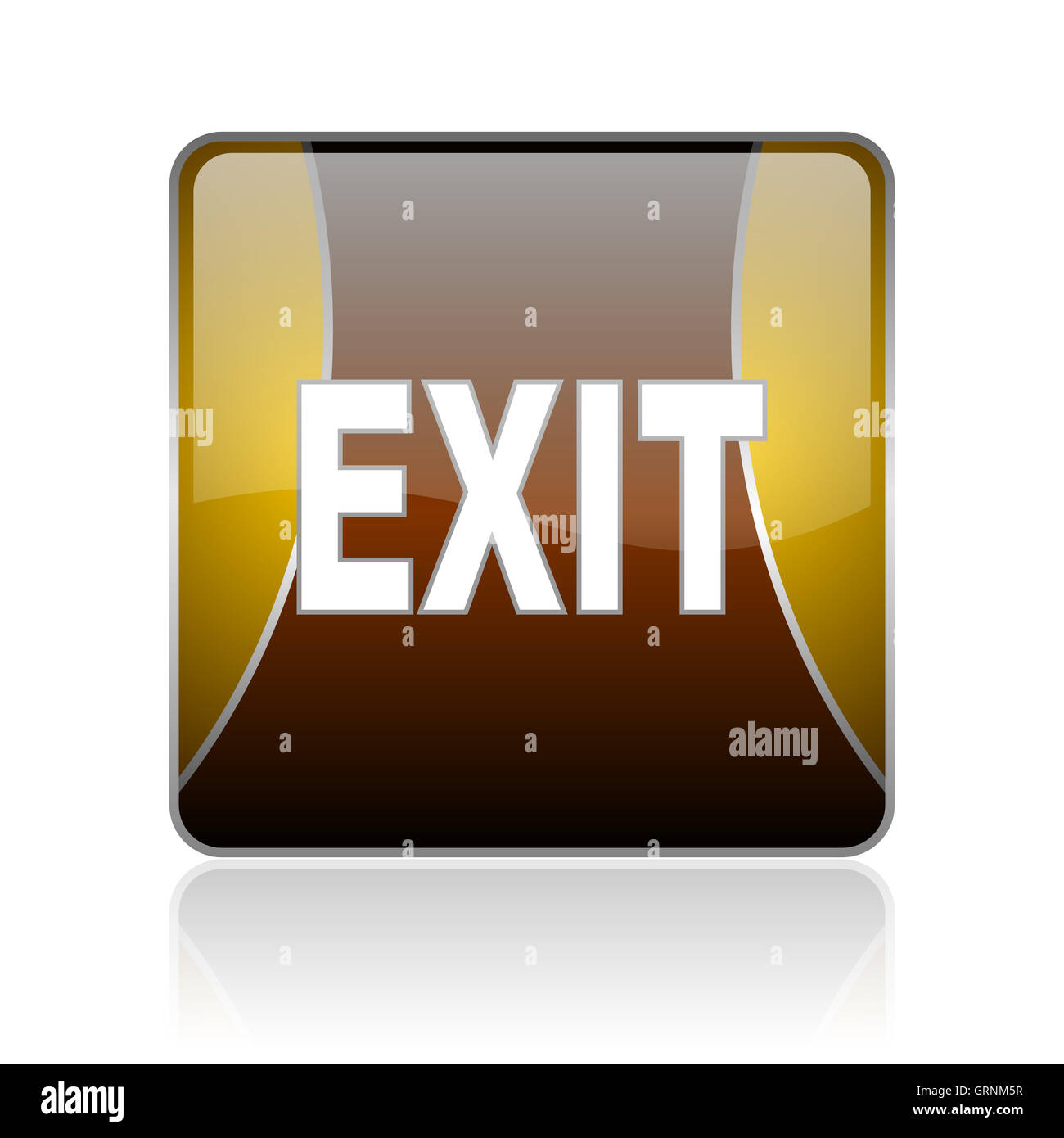 exit golden square web glossy icon Stock Photo - Alamy