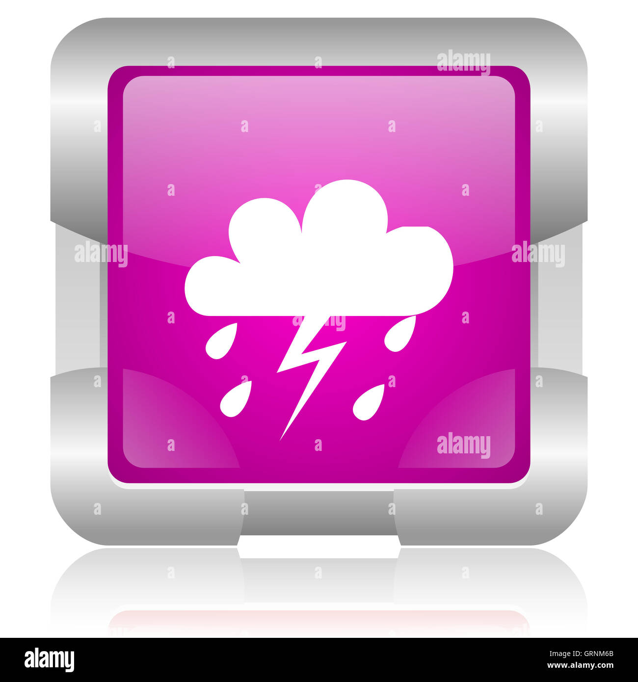 weather forecast pink square web glossy icon Stock Photo - Alamy
