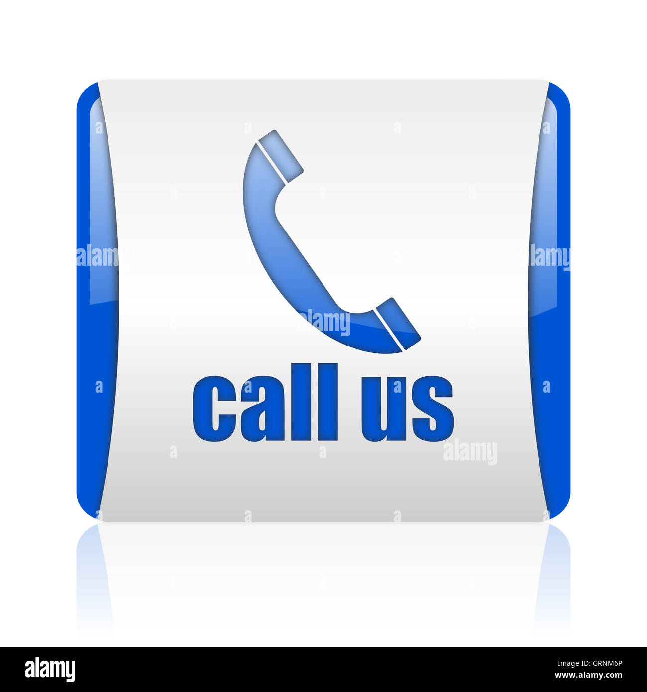 Call us blue square hi-res stock photography and images - Alamy